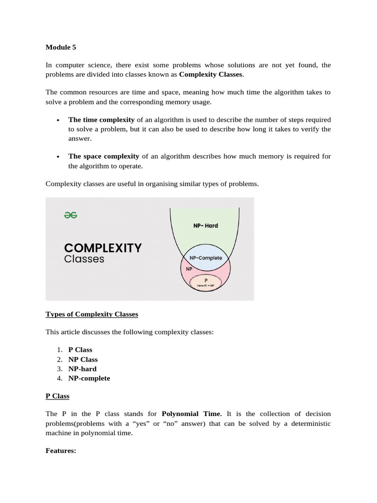 MODULE 5 (1) | PDF | Computational Complexity Theory | Time Complexity MODULE 5 (1) | PDF | Computational Complexity Theory | Time Complexity