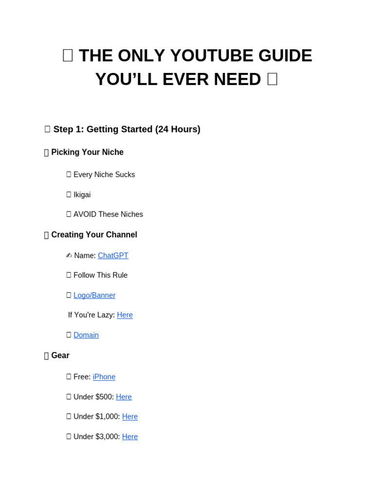 The Only Youtube Guide You'll Ever Need | PDF