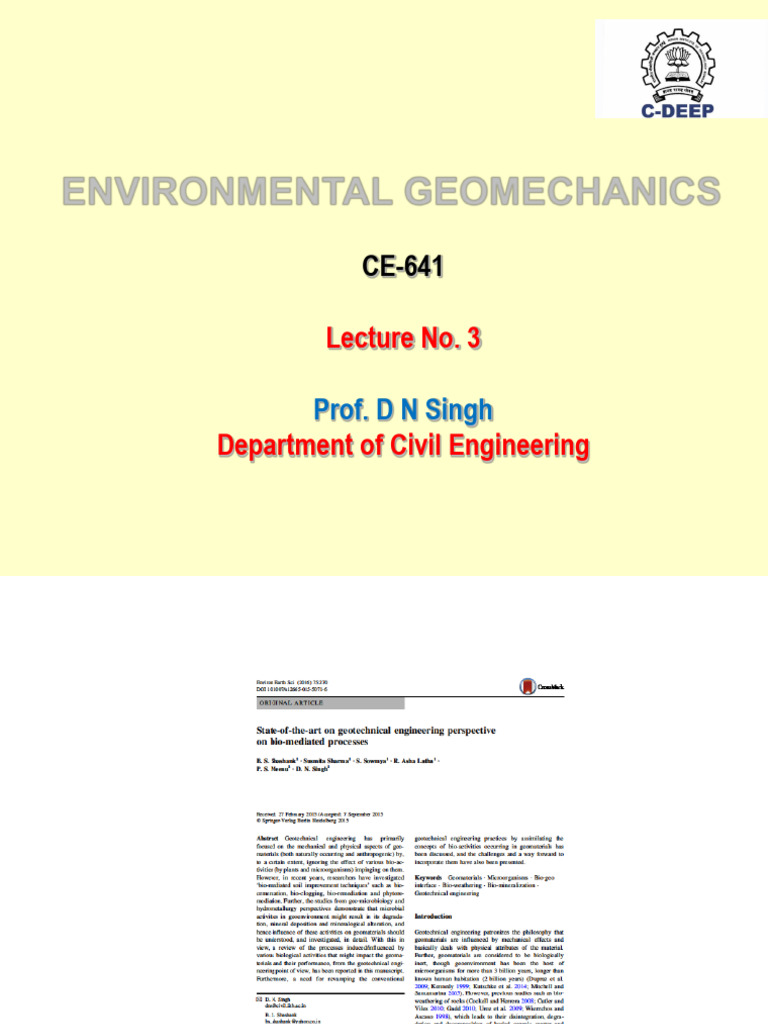 Environmental Geomechanics Overview | PDF | Natural Environment | Nature