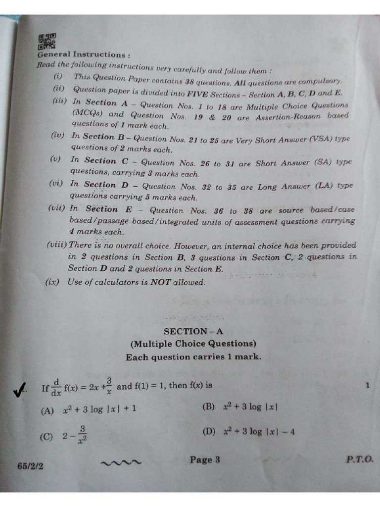 CBSE-Class-12-Question-Paper-Mathematics-2023_1 | PDF
