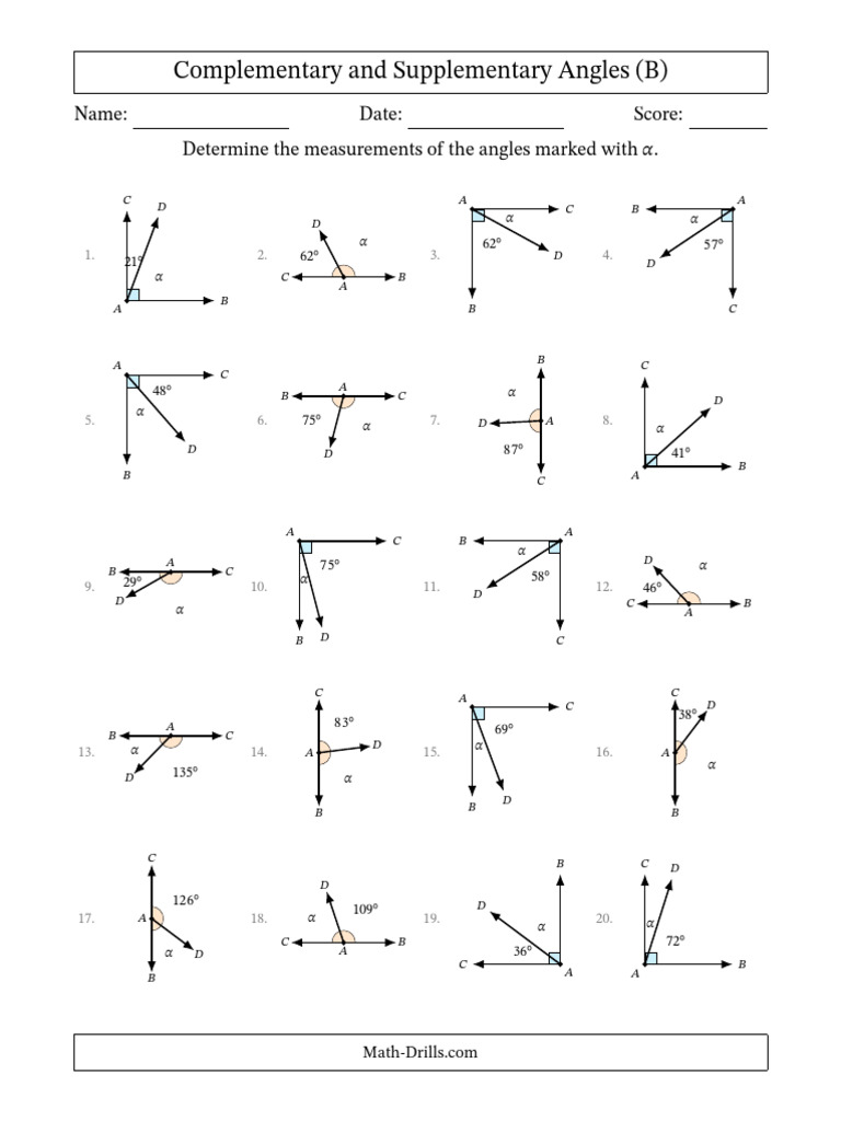 Angle Measurement Practice Worksheet | PDF | Angle | Geometry