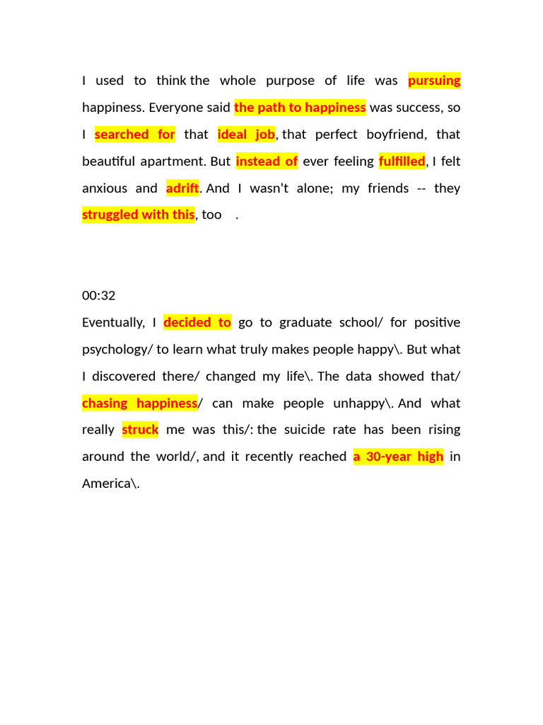 TED-happiness transcript | PDF | Happiness | Sufism