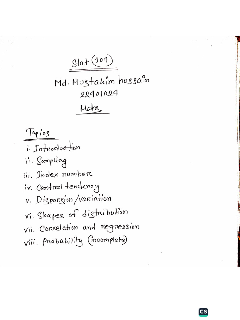 Stat 104 Course Overview | PDF