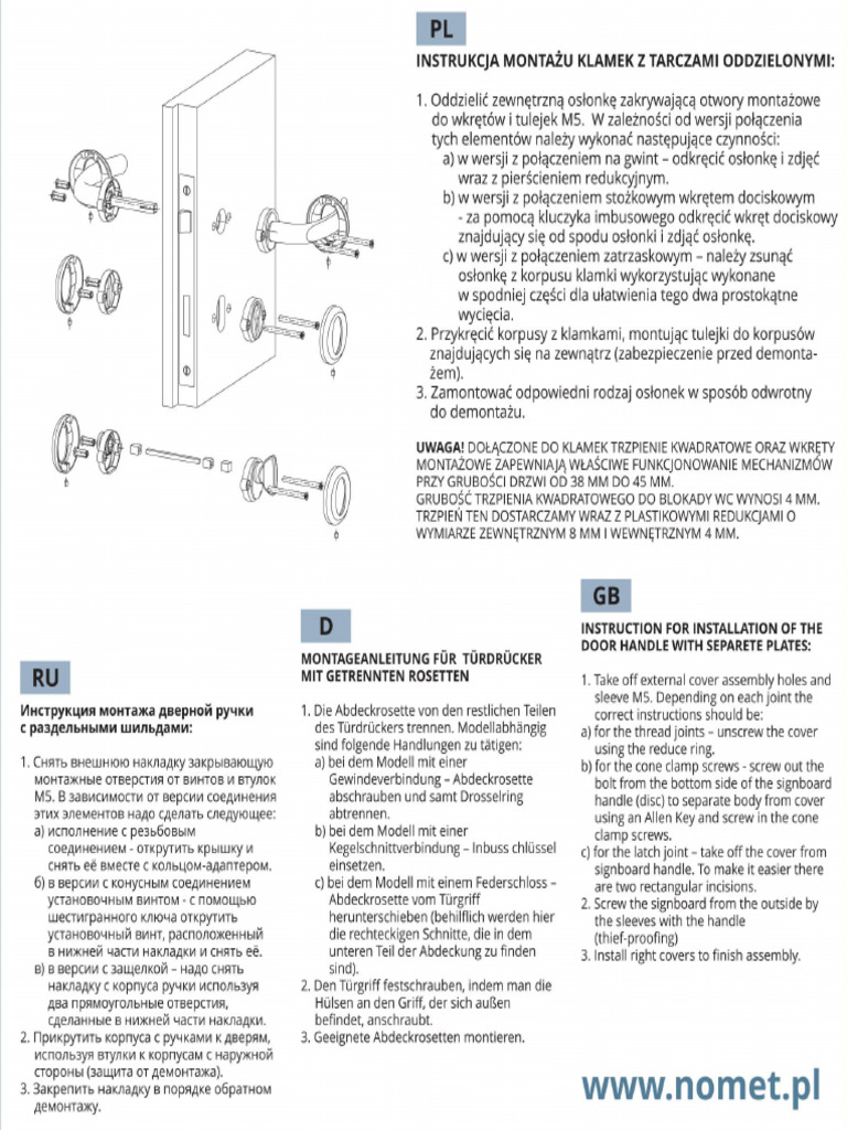 Instrukcja Montazu Klamki Na Szyldzie Dzielonym | PDF