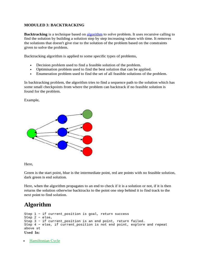 MODULED 3 BACKTRACKING | PDF | Vertex (Graph Theory) | Theoretical ... MODULED 3 BACKTRACKING | PDF | Vertex (Graph Theory) | Theoretical ...