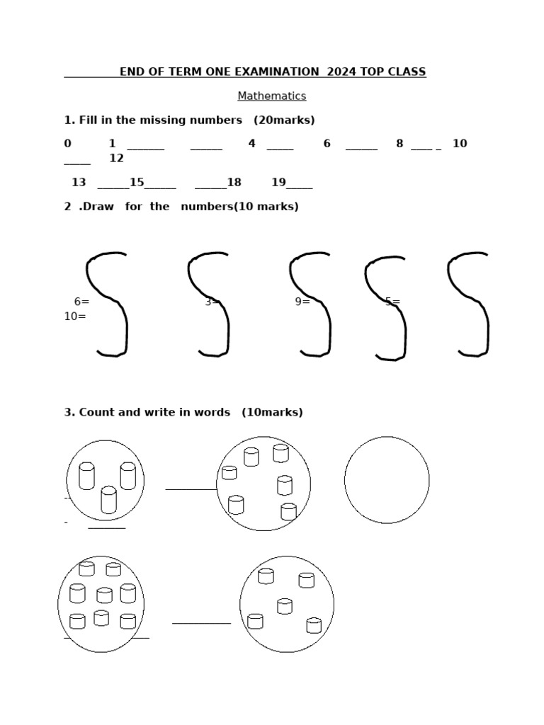 End of Term One Examinationstop Class | PDF | Fruit