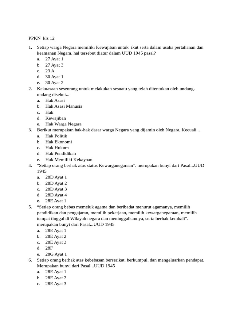 PPKN Kelas XII | PDF