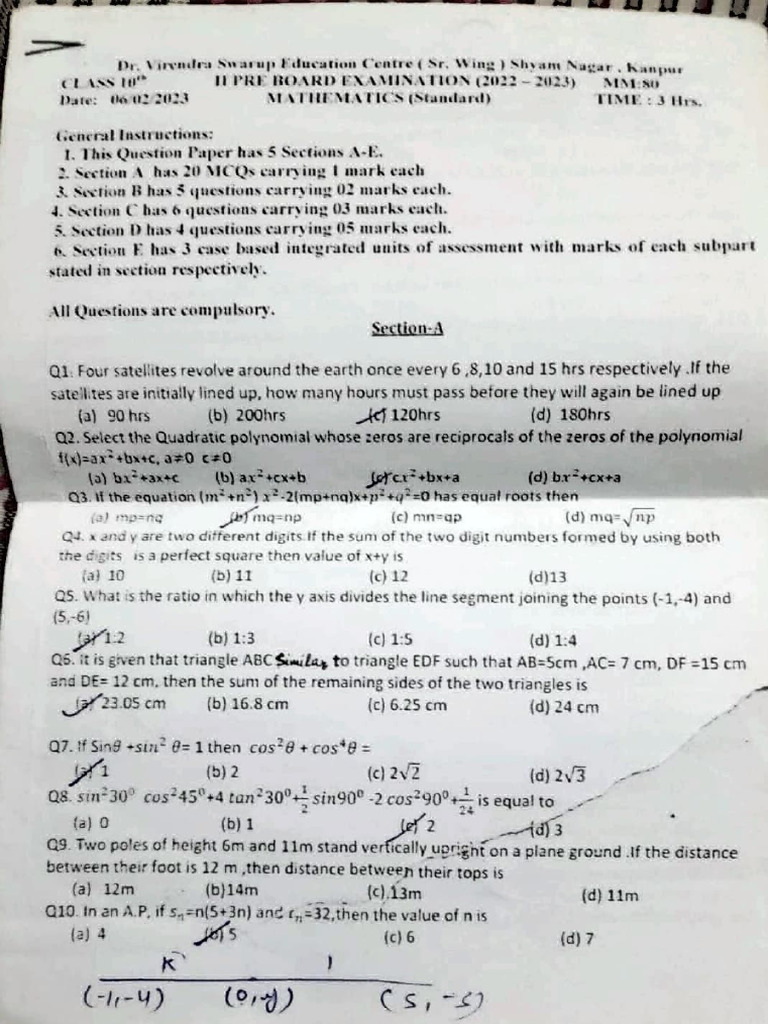 Math Pre-Board Exam Guide | PDF | Zero Of A Function | Abstract Algebra