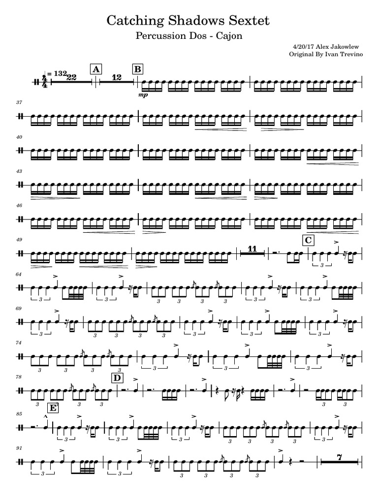 Catching Shadows Sextet Pecussion Dos | PDF | Percussion Instruments ...