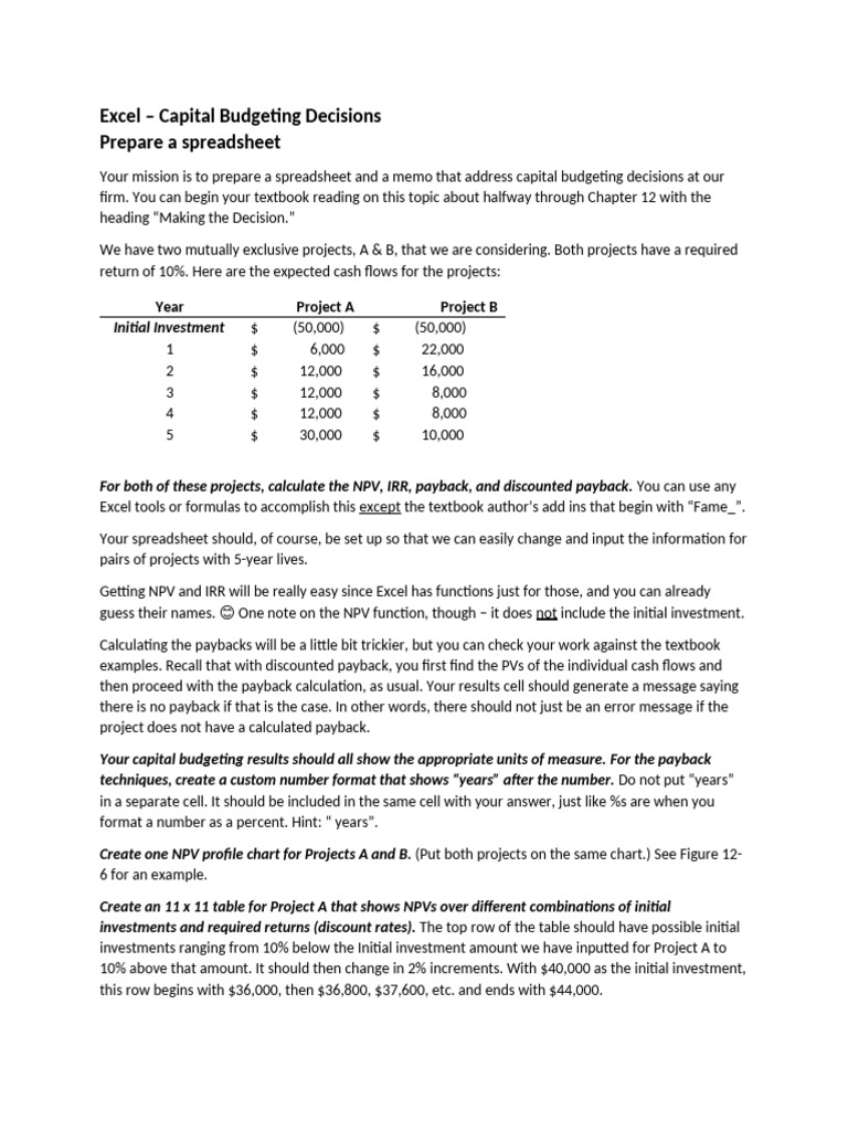 Capital Budgeting Case | PDF | Capital Budgeting | Net Present Value