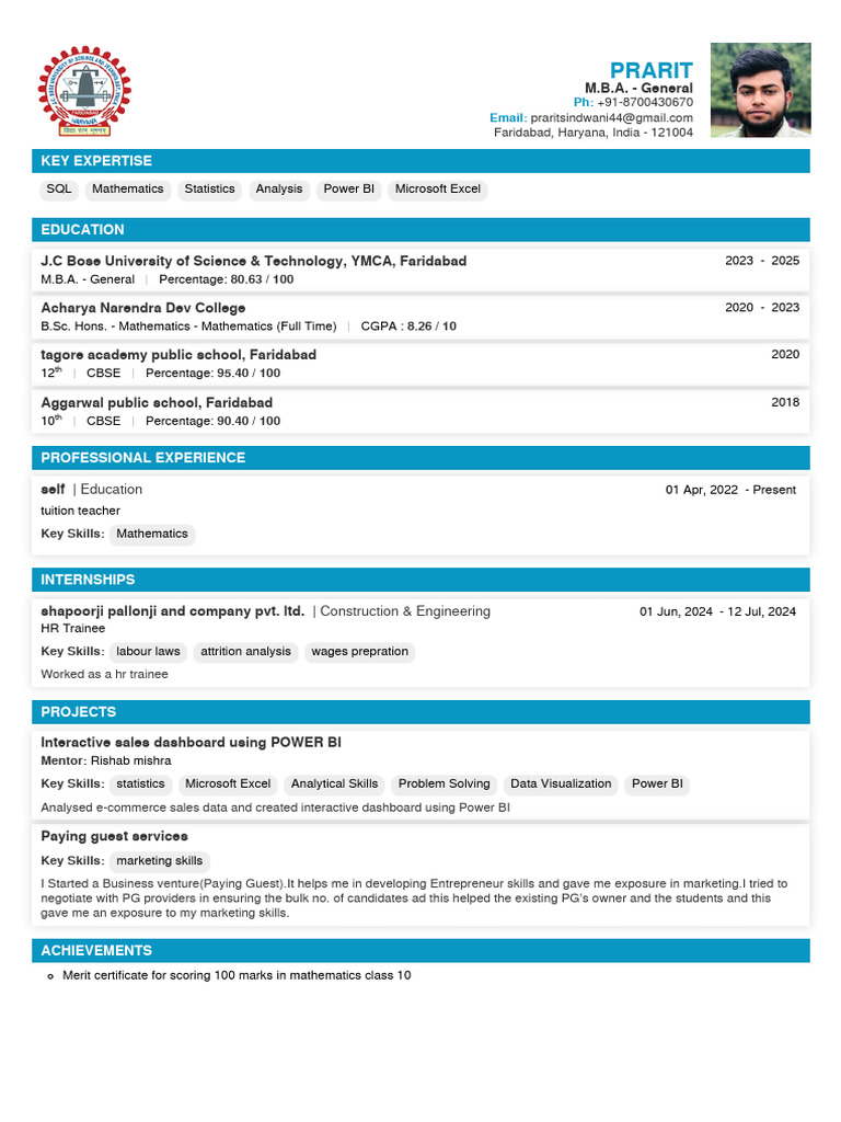 Prarit Updated Resume | PDF | Information Technology Management | Data Management