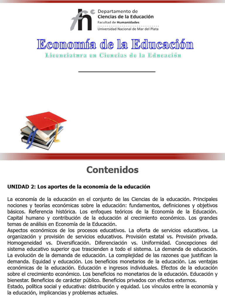 EcEd-Unidad 2 Primera Parte-2020 | PDF | Economía de la educación | Economía laboral