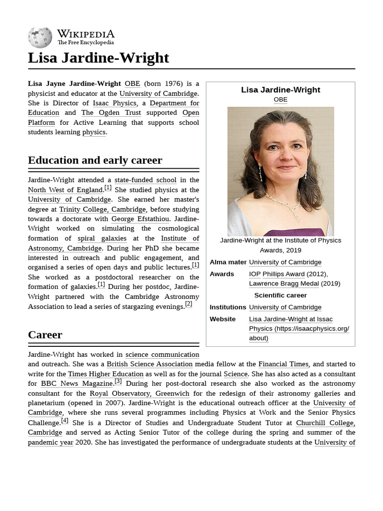 Lisa_Jardine-Wright | PDF | Science | Academia