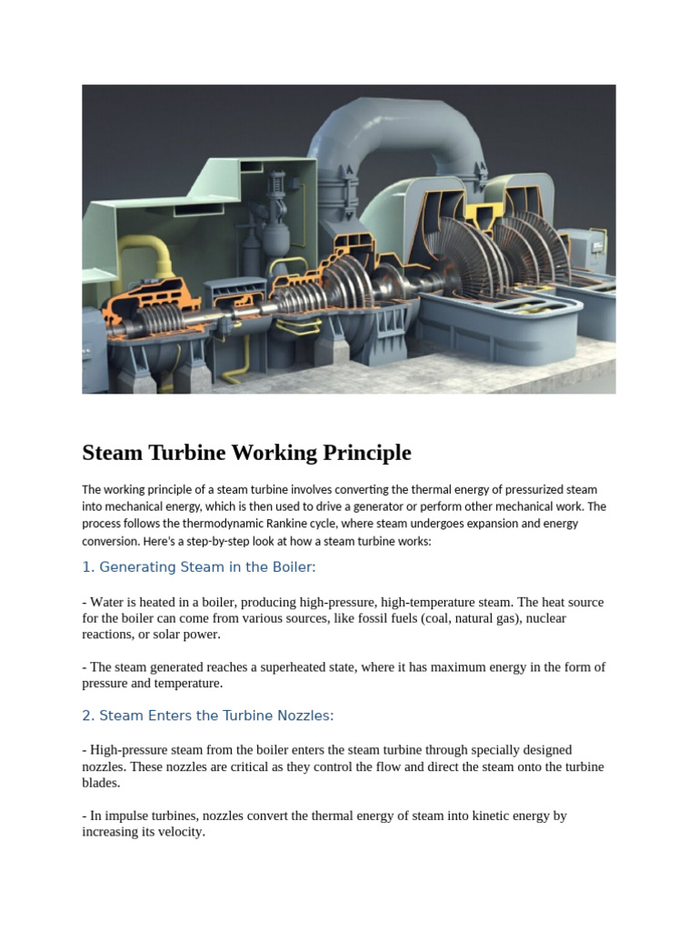 Steam Turbine Working Principle | PDF | Turbine | Steam