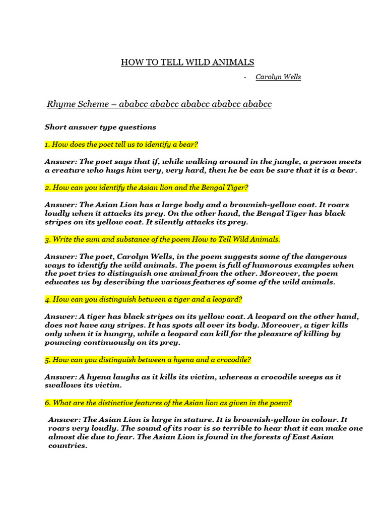 1718121537_Notes_How_to_tell_wild_animals | PDF | Tiger | Leopard