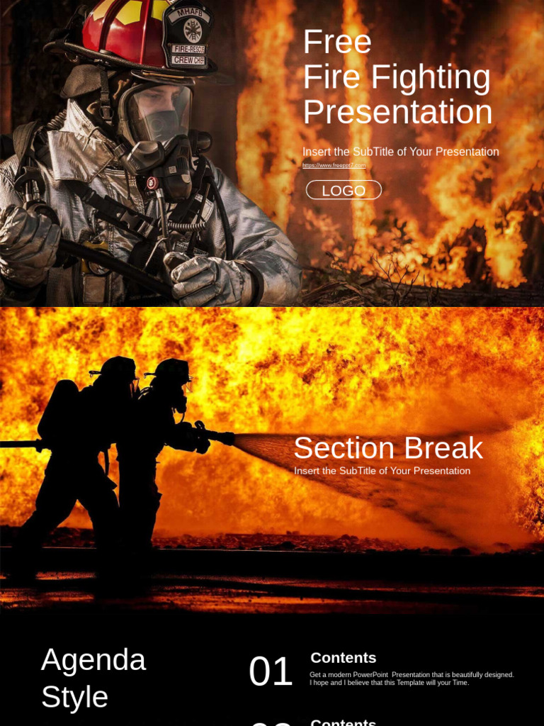 Modern Fire Fighting PowerPoint Template | PDF | Infographics ...