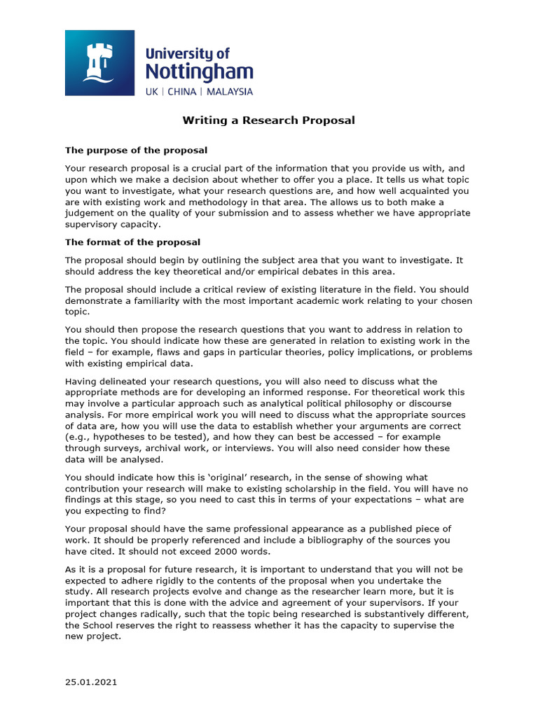Writing A Research Proposal | PDF | Inquiry | Methodology