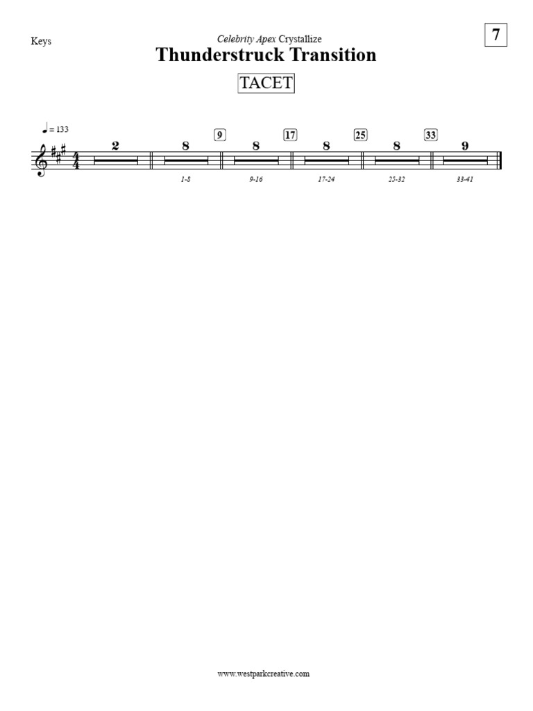 07 Thunderstruck Transition - Keys | PDF