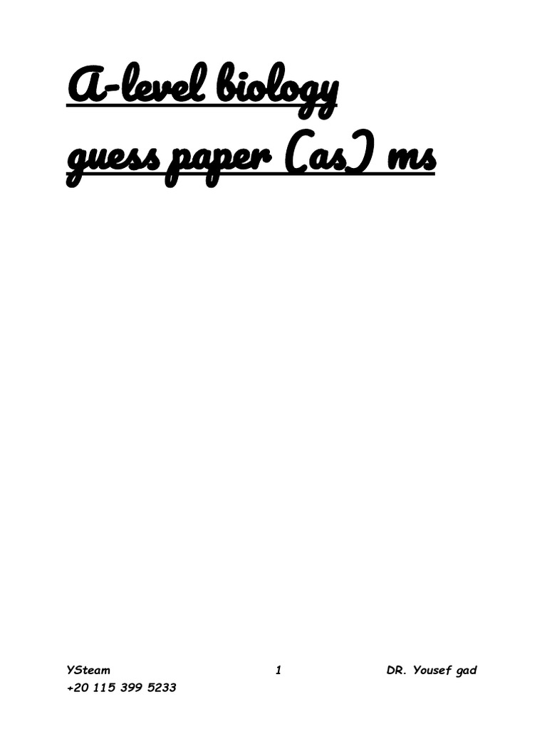 As biology guess paper ms | PDF