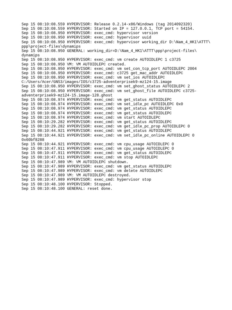 Dynamips I4 Log | PDF