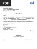 Advance Salary Application Form Format in Ms Word | PDF