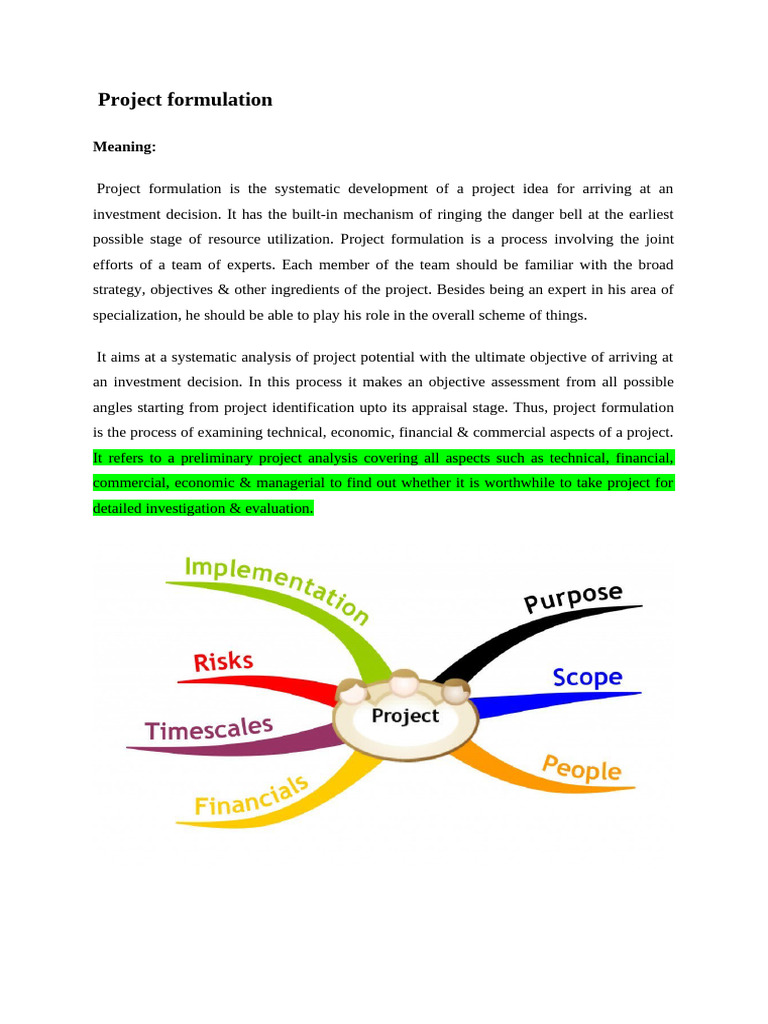 Project Formulation Process Explained | PDF | Feasibility Study | Expense
