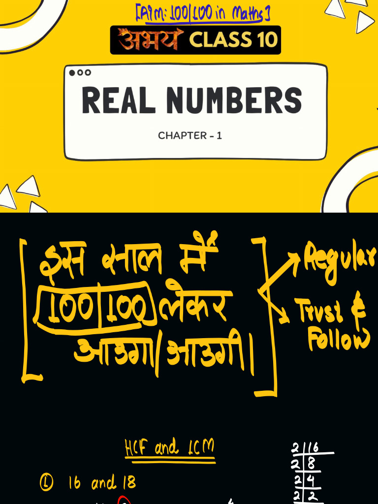 Abhay Batch Real Numbers Chapter Notes | PDF