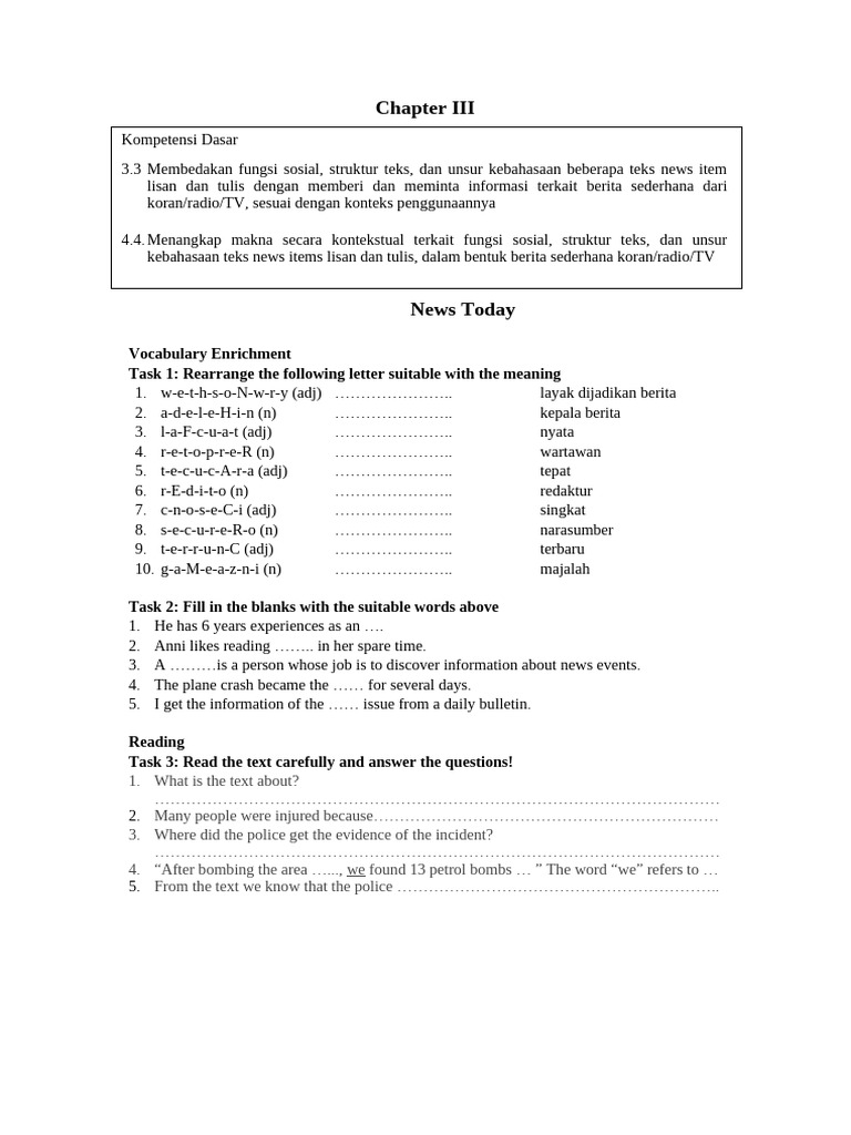 Chapter III | PDF | Grammatical Tense | Grammar