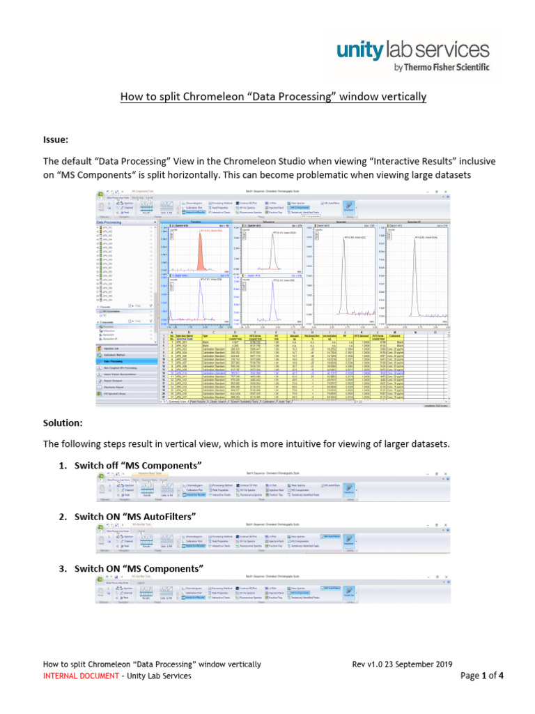 Chromeleon 7 - How To Split Chromeleon Data Processing Window Vertically | PDF