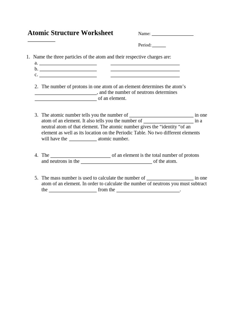 CH 1 Sec 1,2 Worksheet | PDF | Atoms | Proton