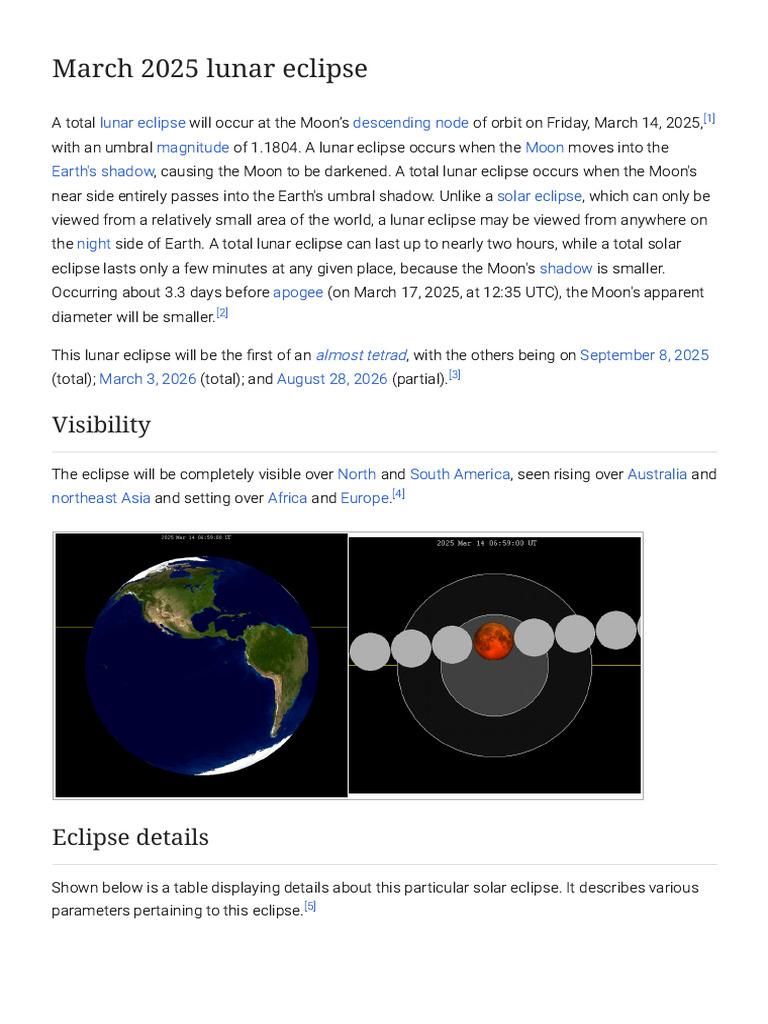 March 2025 lunar eclipse | PDF | Eclipse | Solar Eclipse