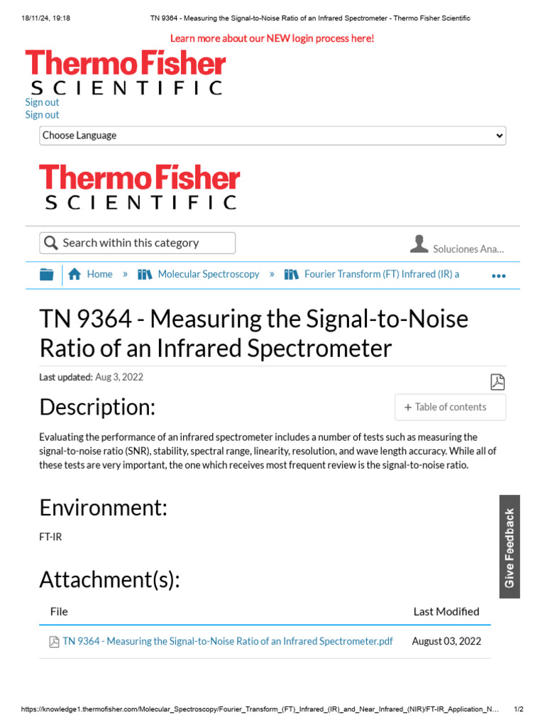 TN 9364 - Measuring The Signal-to-Noise Ratio of An Infrared ...