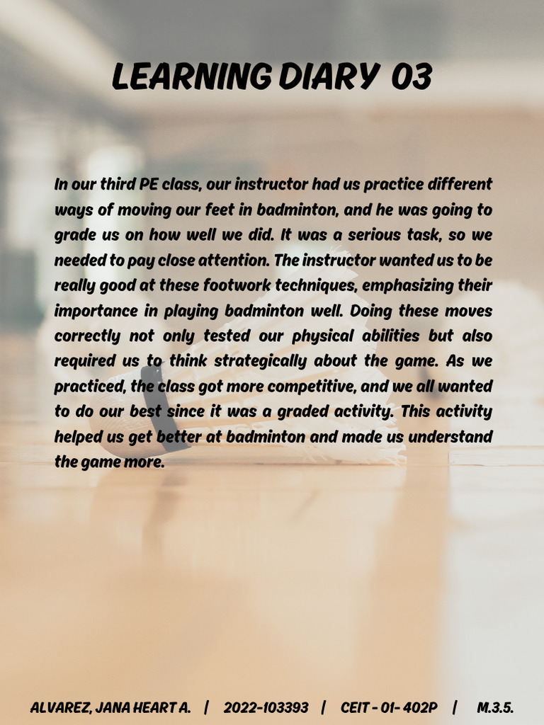 ALVAREZ, PE DIARY_2 | PDF