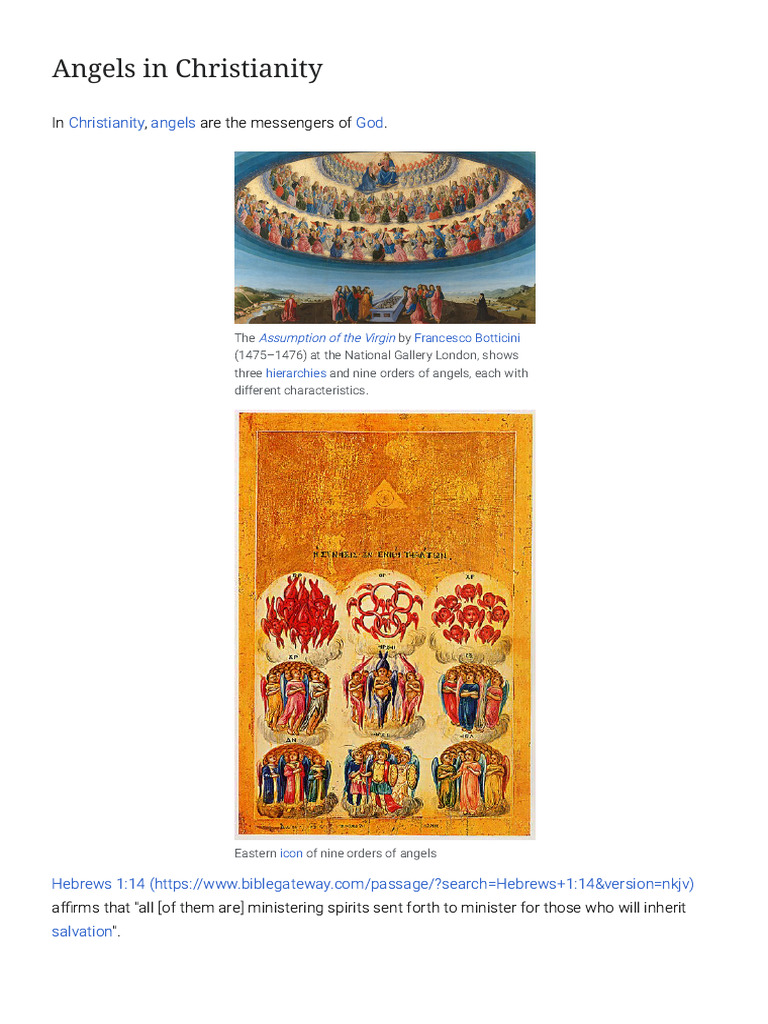 Angels in Christianity | PDF | Angel | Religious Belief And Doctrine