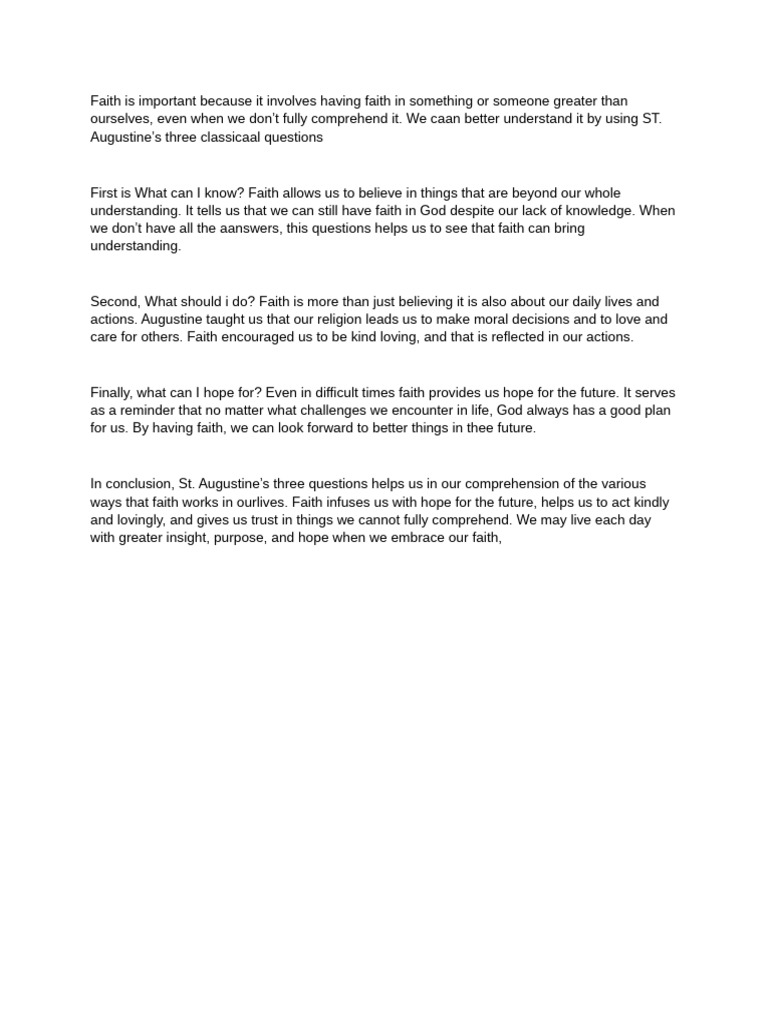 Faith Essay | PDF