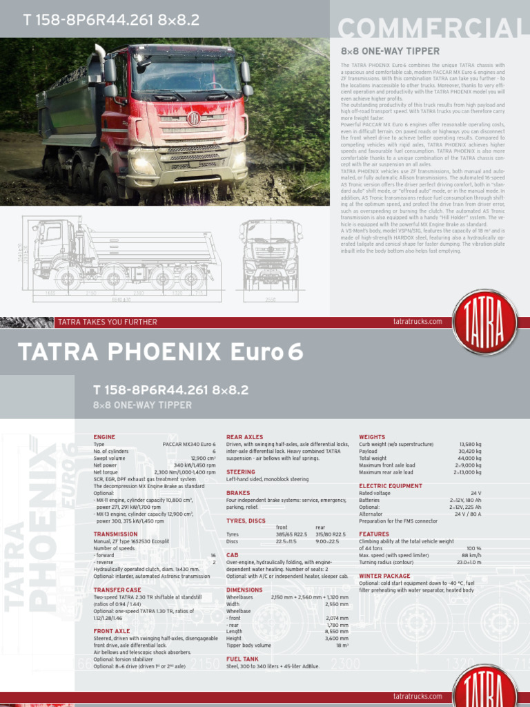 TATRA PHOENIX Euro 6 Specifications | PDF | Truck | Manual Transmission