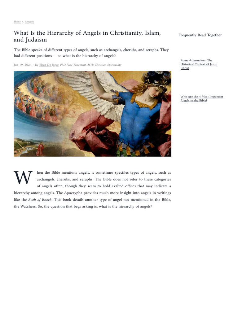 What Is The Hierarchy of Angels in Christianity, Islam, and Judaism ...