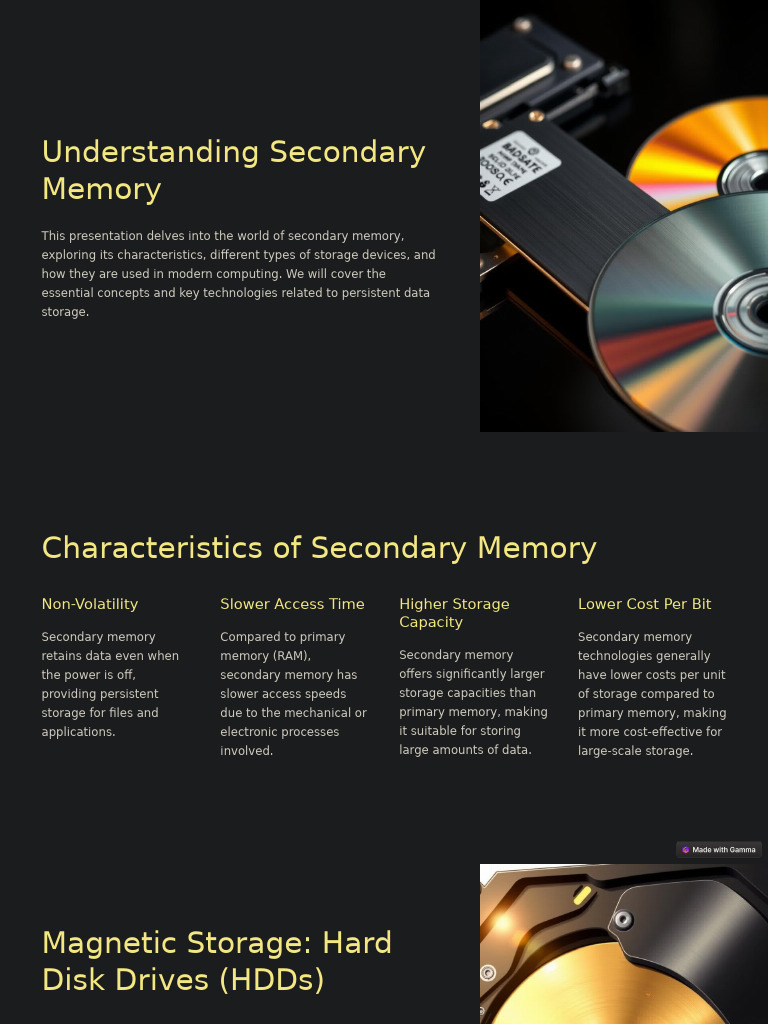 Secondary Memory Essentials | PDF | Computer Data Storage | Hard Disk Drive