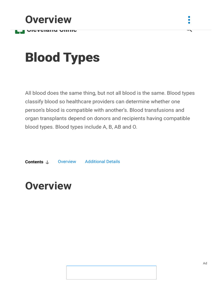 Blood Types - What They Are and Mean For Your Health | PDF | Blood Type ...