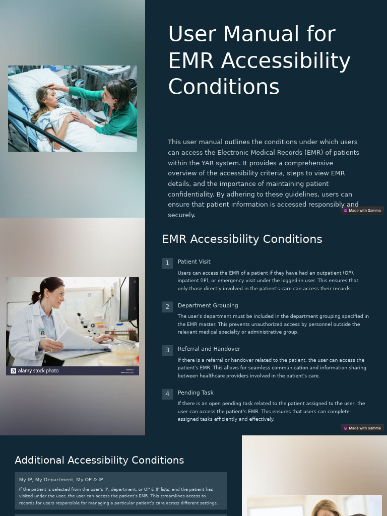 User Manual For EMR Accessibility Conditions | PDF | Electronic Health ...