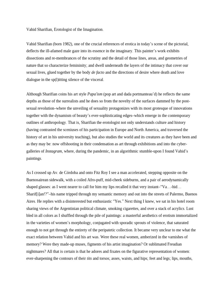 Vahid Sharifian, Erotologist ENG | PDF | The Arts