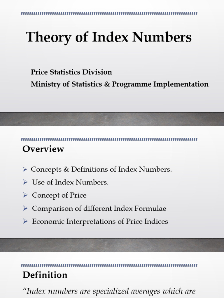 1Theory of Index Numbers | PDF | Cost Of Living | Consumer Price Index