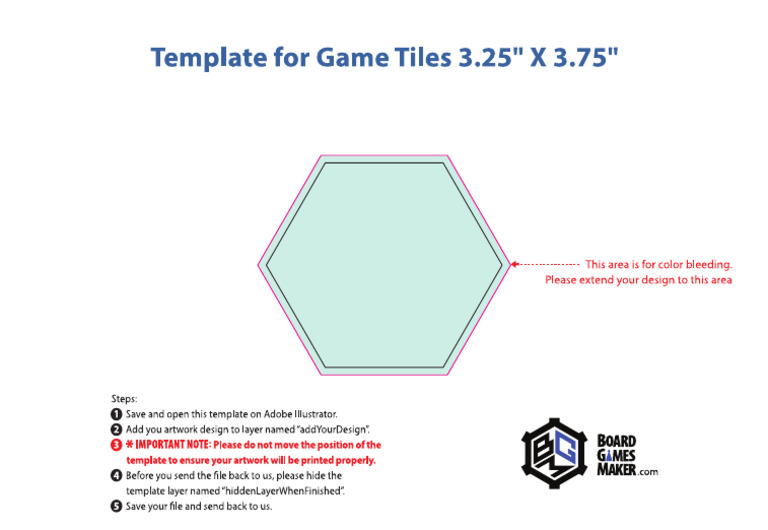 Template-Hexagon Game Tiles 3.25x3.75 | PDF