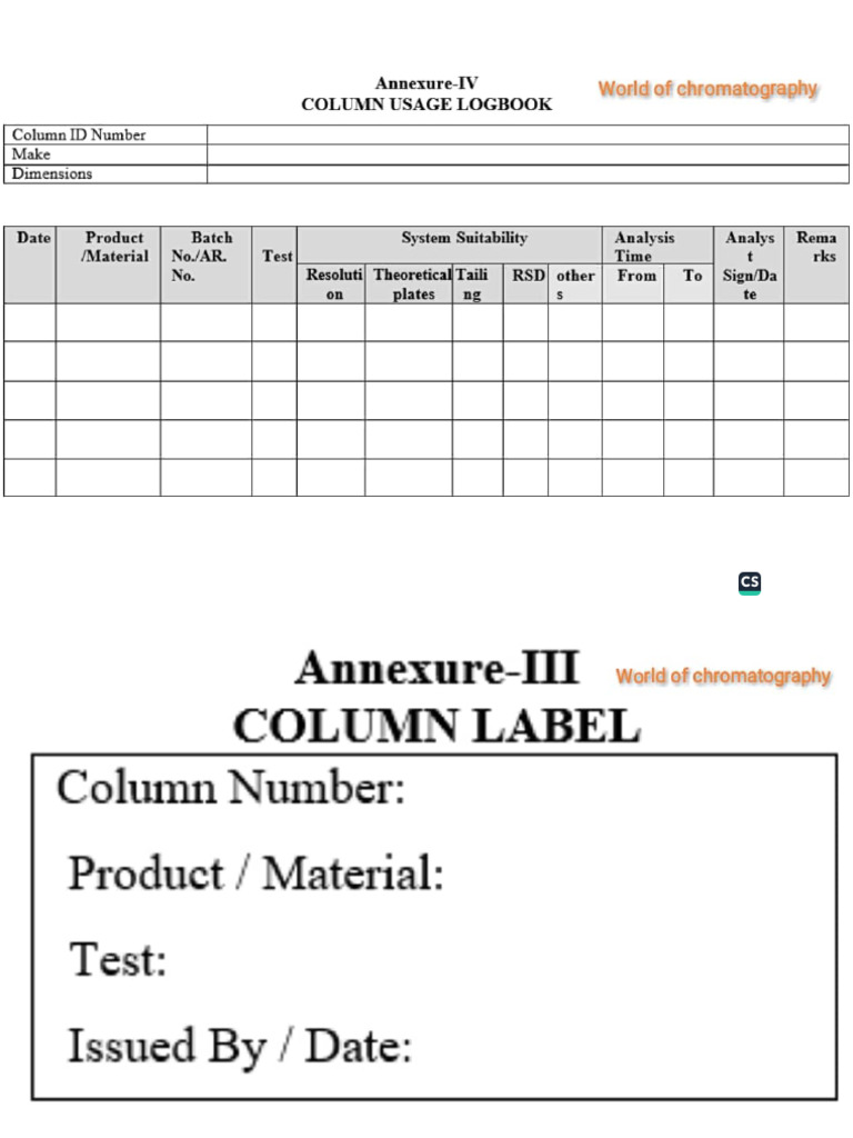 HPLC Column Attached Documents | PDF