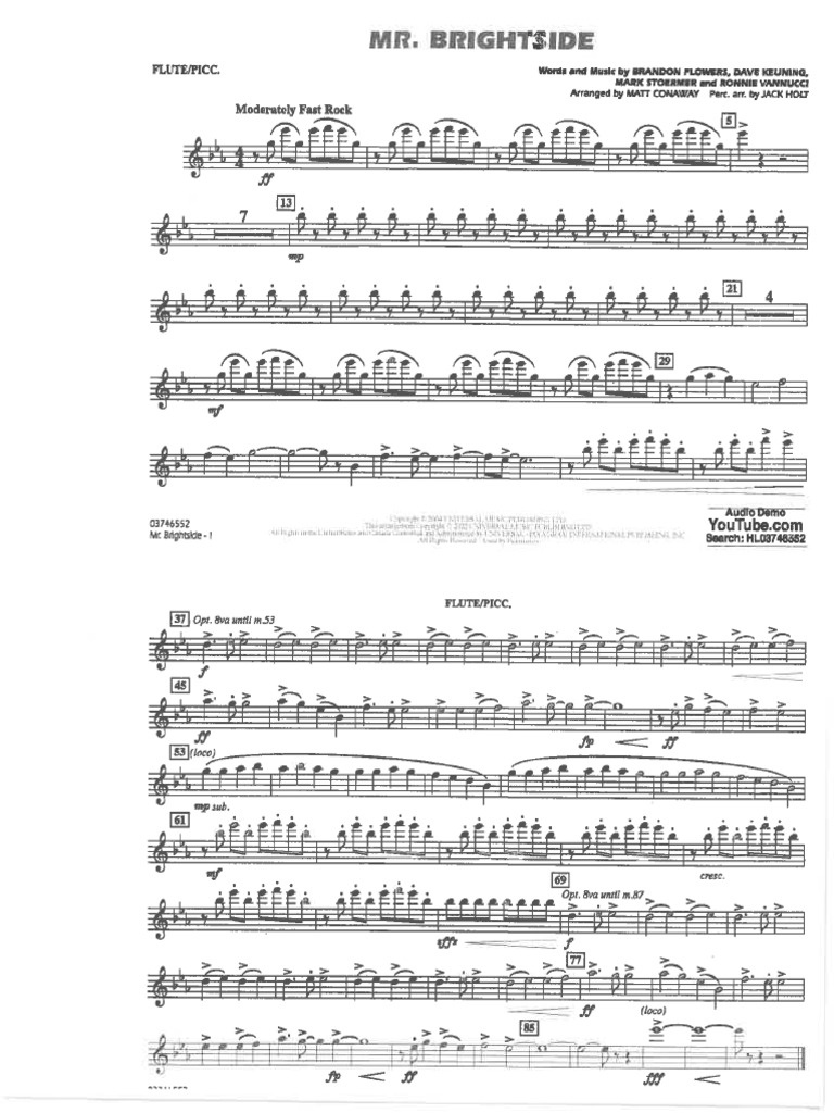 Mr. Brightside-Marching Band Arragement (Parts) | PDF