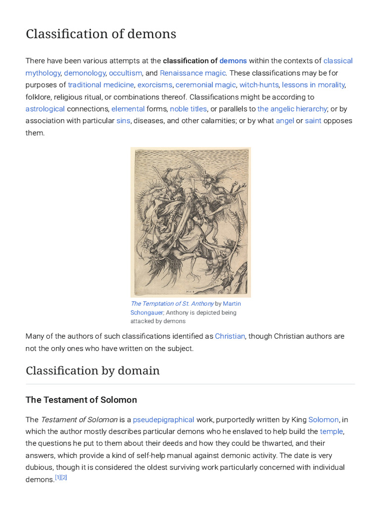 Classification of Demons | PDF | Demonology | Demons