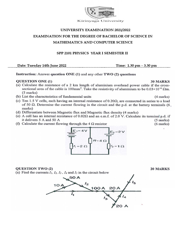 SPP 2101 Physics Year I Semester Ii | PDF