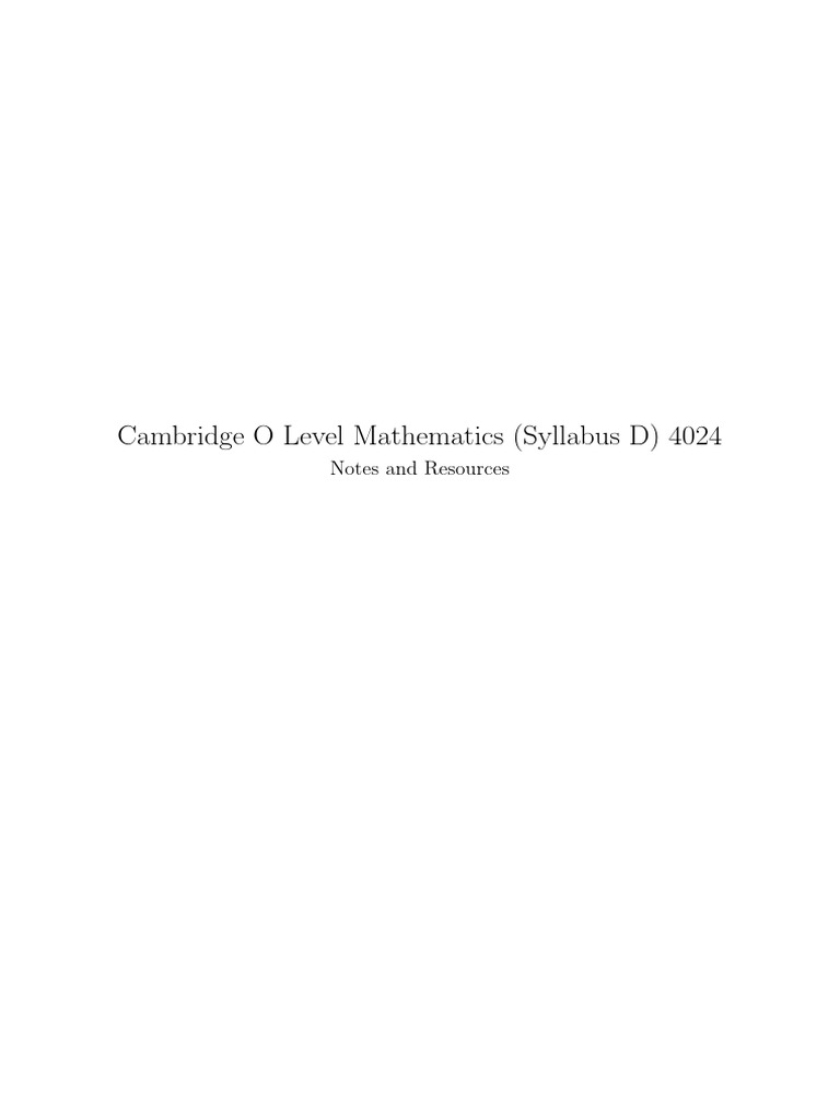 O_Level_Math_D_Notes (1) | PDF | Euclidean Vector | Line (Geometry)