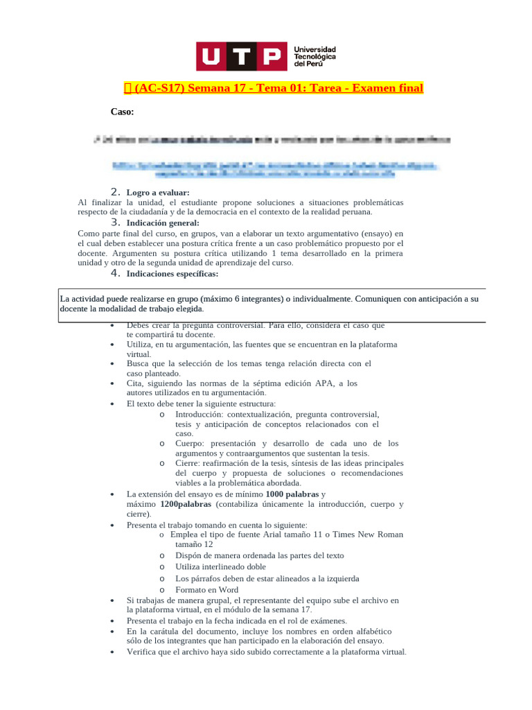 ? (AC-S17) Semana 17 - Tema 01 Tarea - Examen final (Ciudadanía, Reflexión y etica) (revisado ...