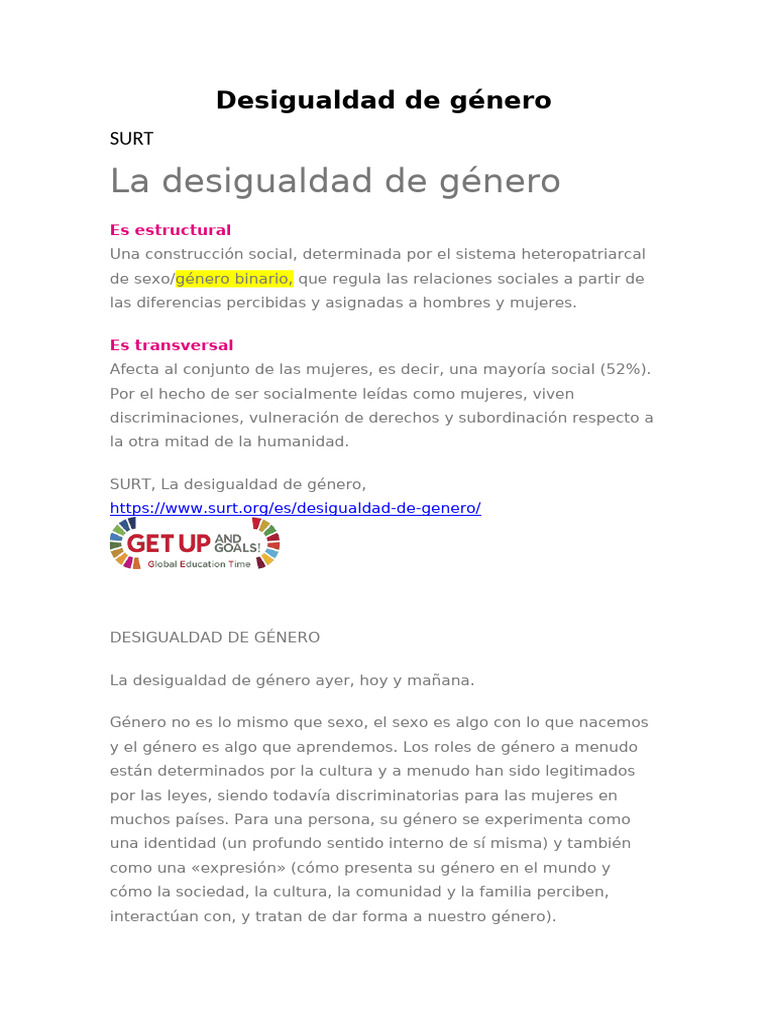Desigualdad de Género | PDF | Desigualdad de género | Estudios de género